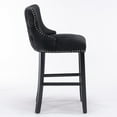 Bar Stools Set of 2, Velvet Upholstered Counter Height Barstools with ...