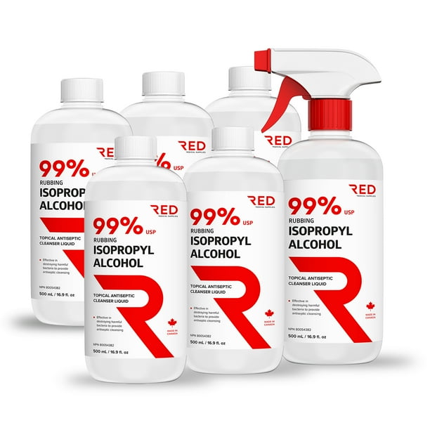 Isopropyl Rubbing Alcohol 99%, 500 mL - Pharmaceutical Grade, Household ...