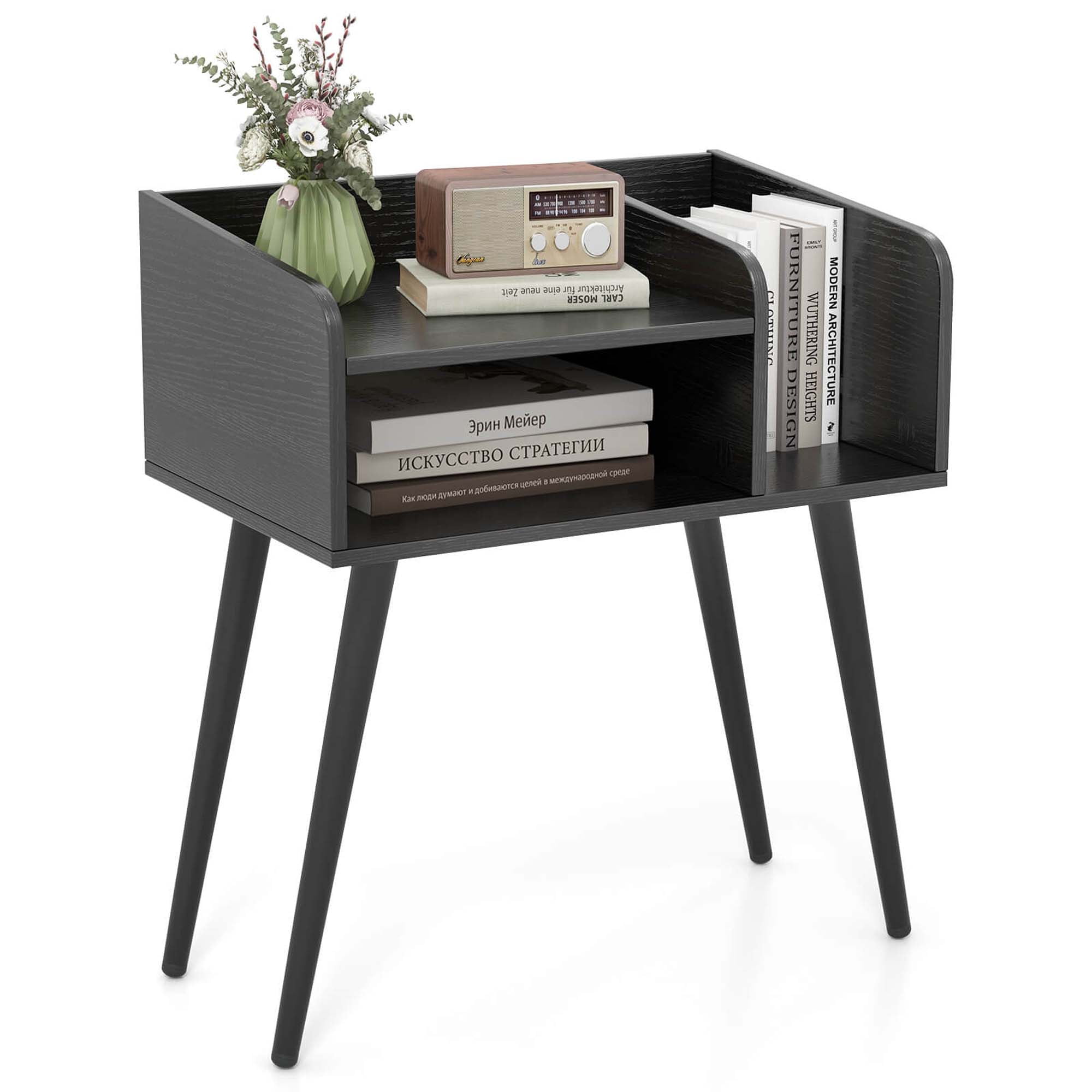 Click here for Costway Mid Century Modern End Table With Open She... prices