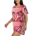 Haiem Cool Flamingos Sunglasses Scene Pattern Pajama Set For Women 2