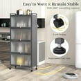 5-Tier Kitchen Storage Cabinet, Mobile Microwave Stand with Flip-up PC ...