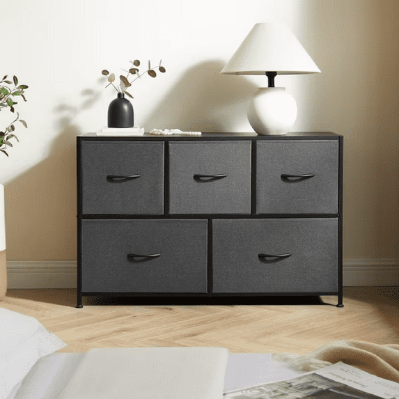 Open Box Mainstays MSS436249972004 5 Drawer Fabric Storage Dresser for ...