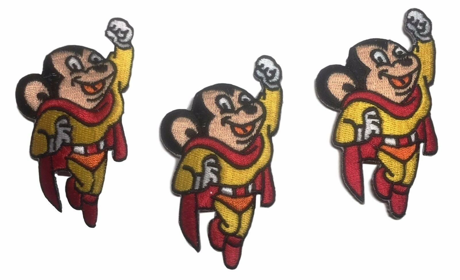Mighty Mouse Character Flying 3 Inches Tall Embroidered Iron On Patch ...