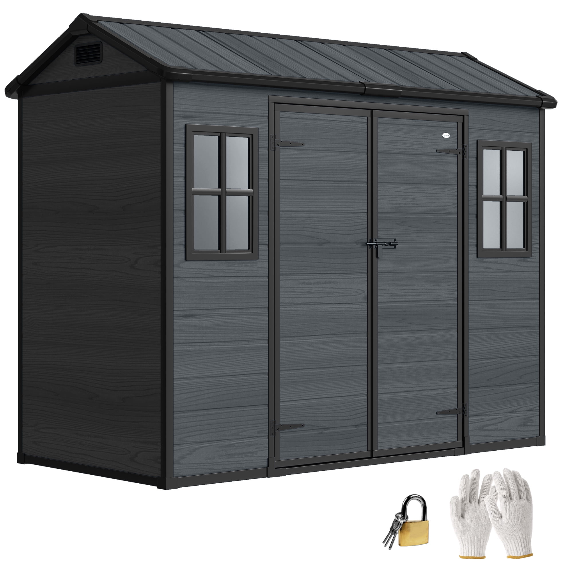 Click here for Outsunny 8 X 4 Ft Resin Garden Shed  Outdoor Shed... prices