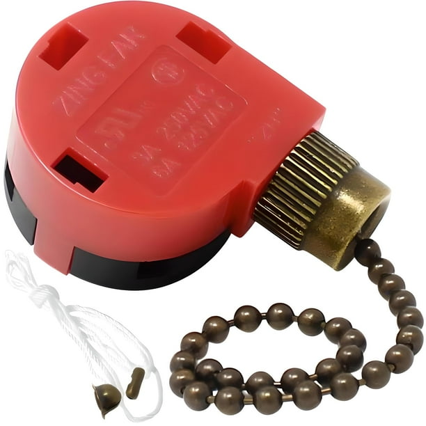 Zing Ear ZE-268S1 Fan Pull Chain Switch 3 Speed 4 Wires Replacement ...