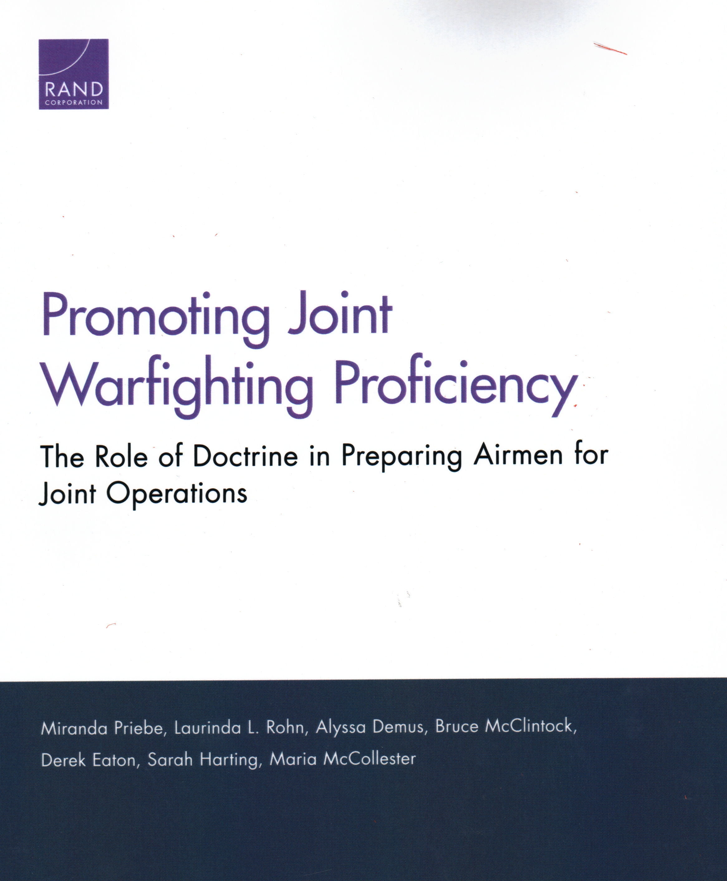 Promoting Joint Warfighting Proficiency : The Role of Doctrine in ...