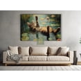 Affixzi Cat Wall Art, Relaxing Cat Print, Lily Pond Poster, Cottage ...