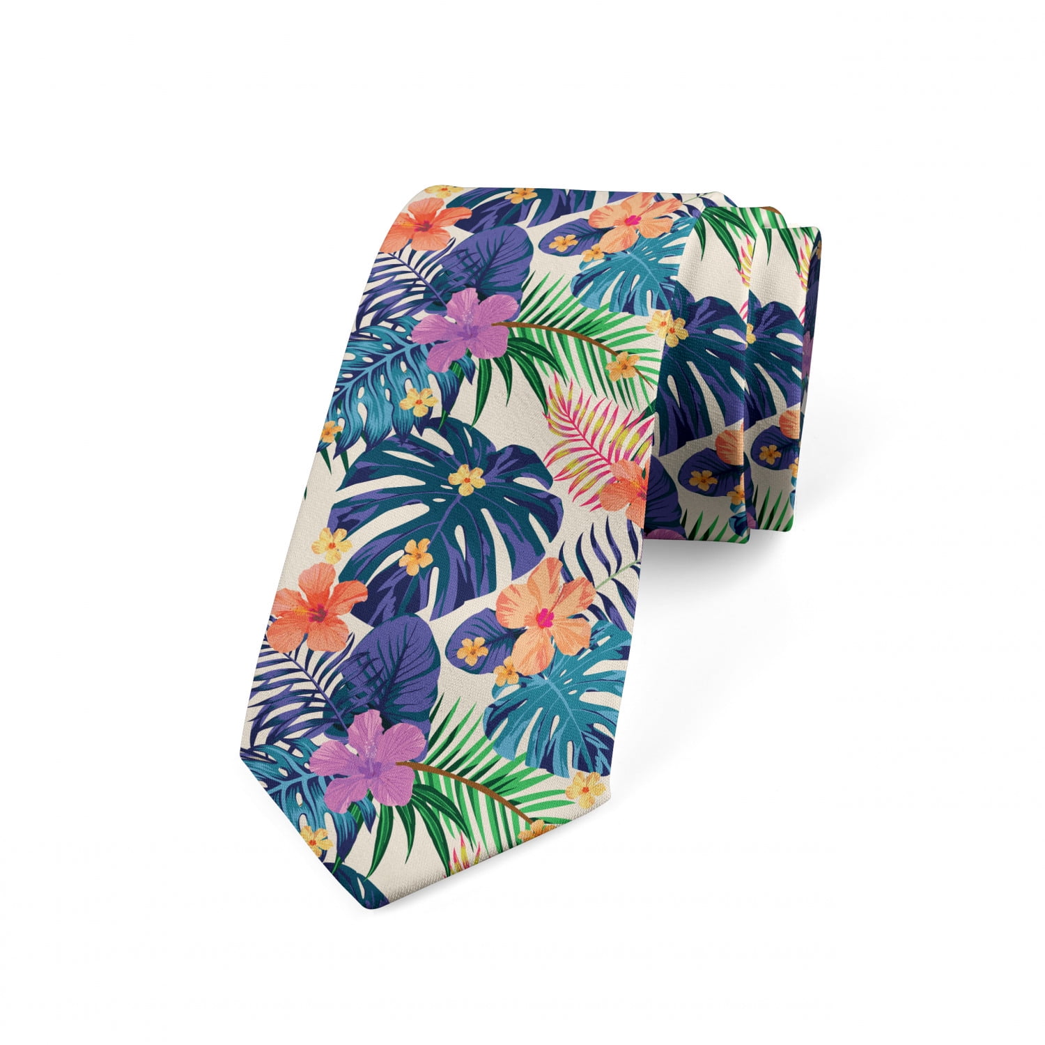 Tropical Necktie, Flowers of Exotic Plants, Dress Tie, 3.7", Multicolor ...