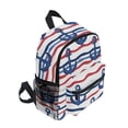 Blue Anchor Pattern Mini Backpack Cute Small Backpack with Chest Strap ...