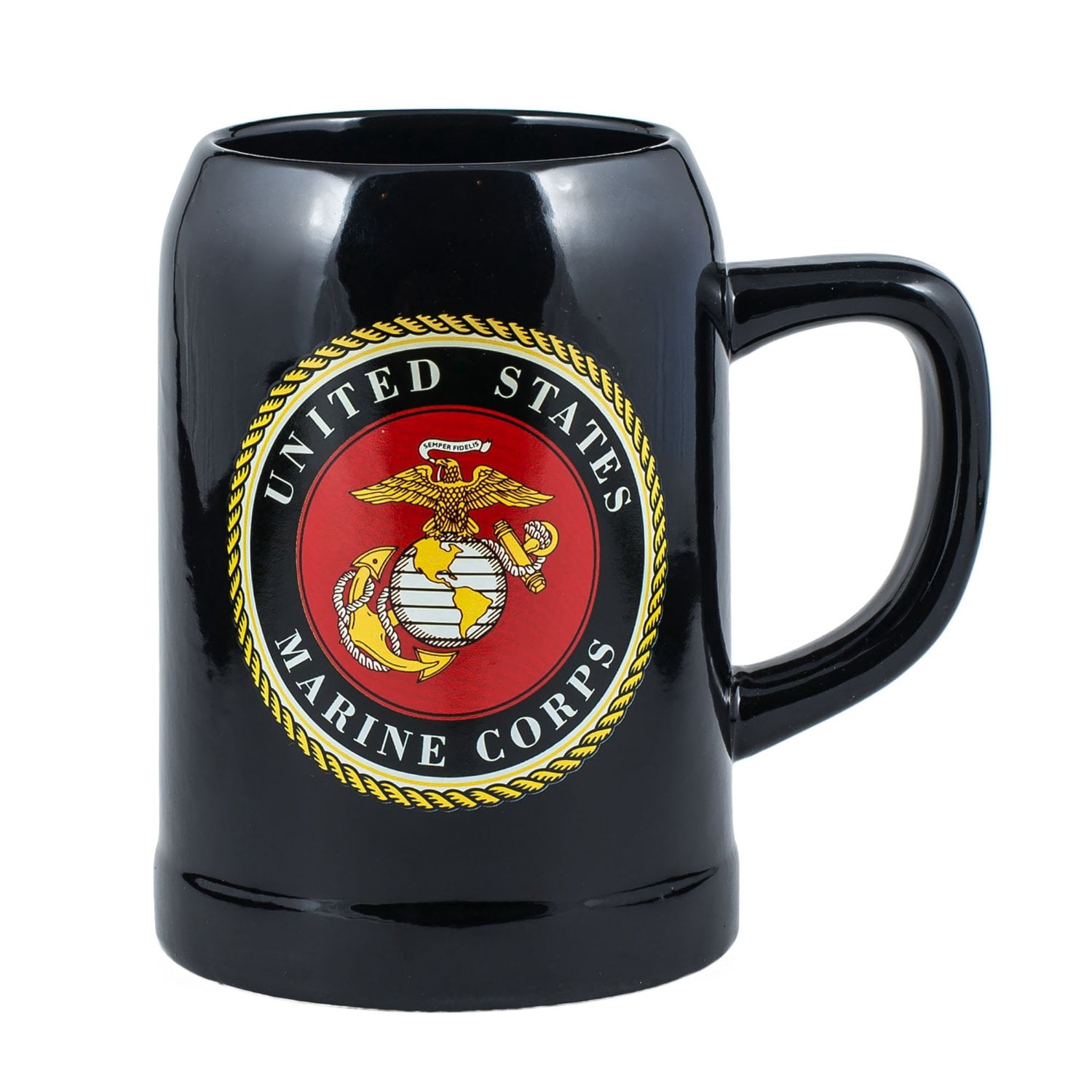 United States Marine Corps Decal Logo Black 20 Ounce Stoneware Mug ...