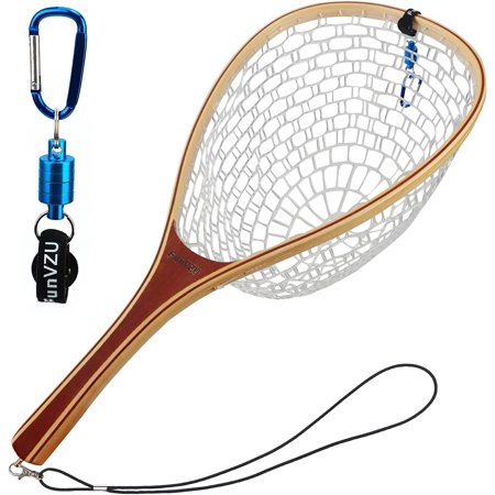 Fly Fishing Net - Soft Rubber Mesh Trout Net - Magnetic Release Trout ...