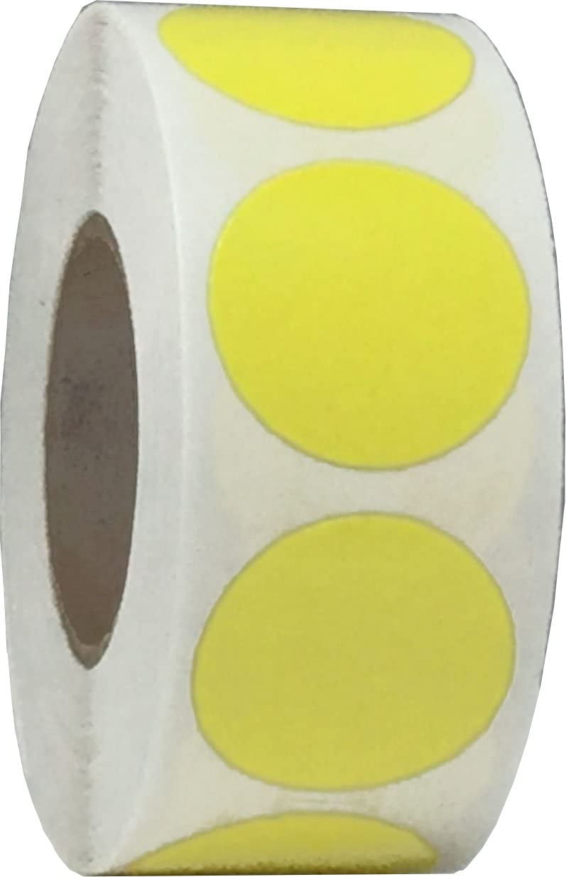 Hot Yellow Color Coding Labels for Organizing Inventory 0.75 Inch Round ...