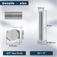 CERPXFF-10 Sets 5/16-18 x 7/8" Stainless Steel Hex Head Screws Bolts ...
