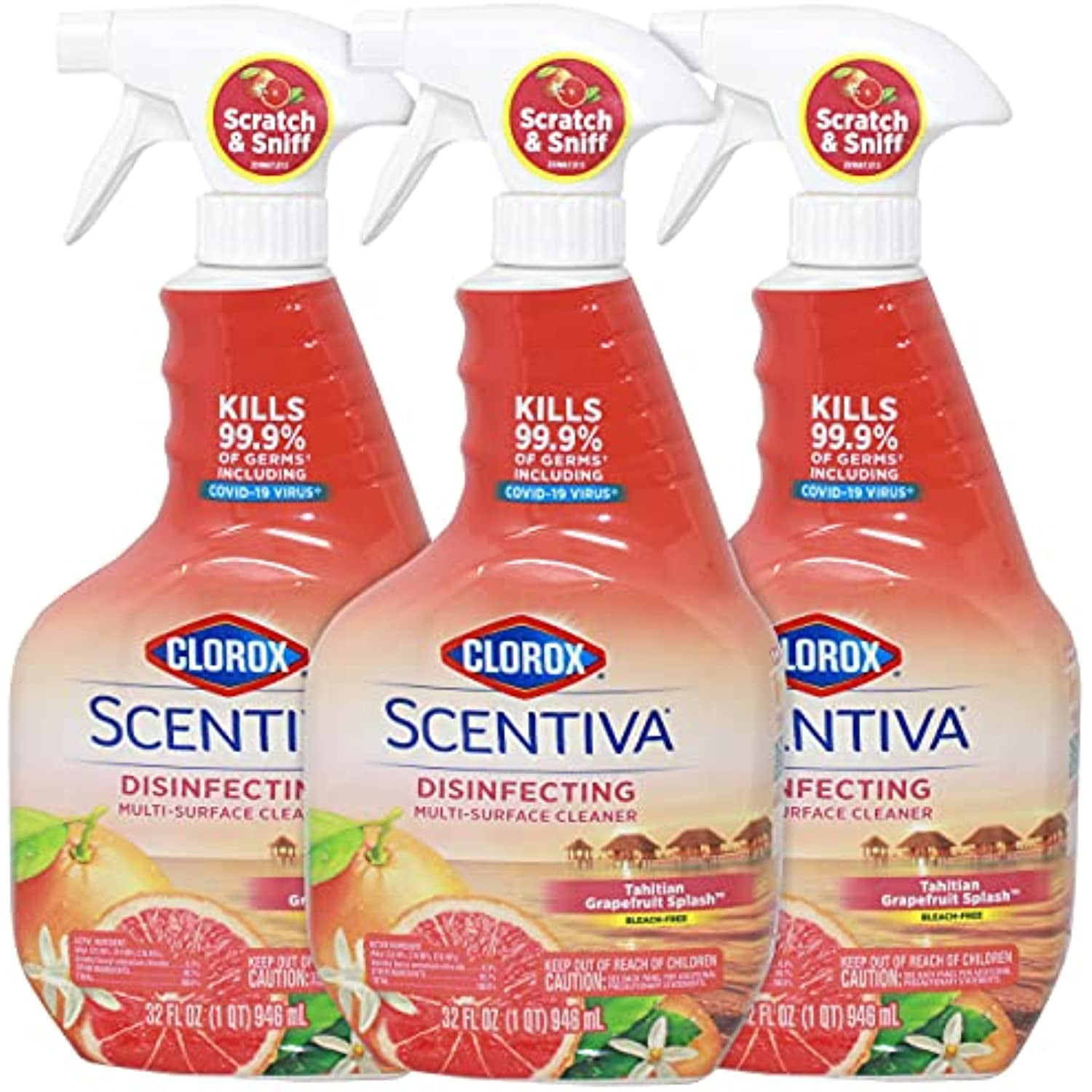 Clorox Scentiva Disinfecting All Purpose Cleaner, Tahitian Grapefruit ...