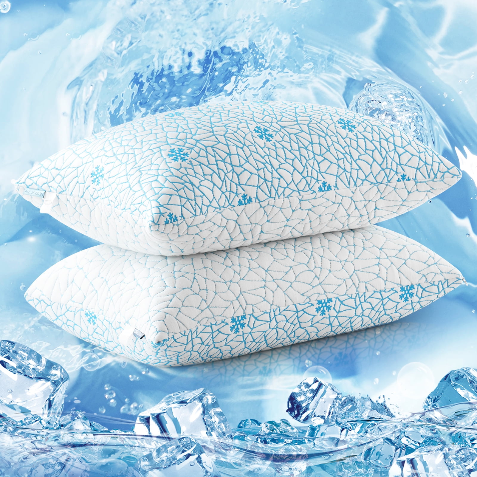 EMONIA Cooling Memory Foam King Pillows Set of 2,Adjustable Support ...