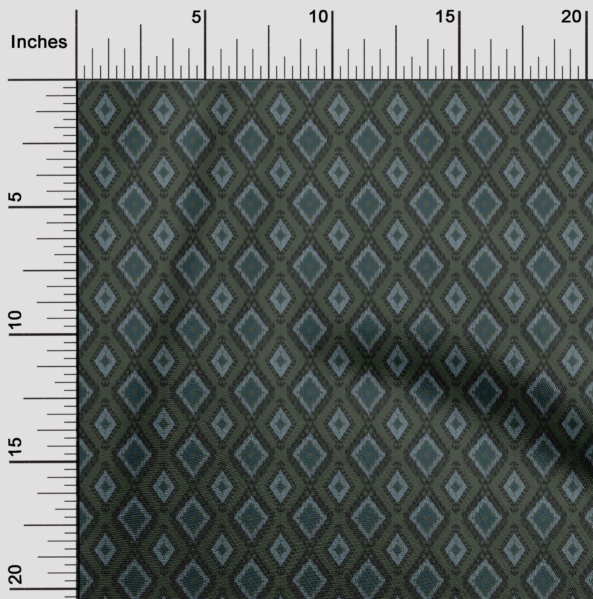 oneOone Silk Tabby Fabric Argyle Style Ikat Print Fabric By Yard 42 ...