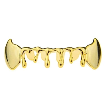 Saintda Real Mouth Diamond Tooth Grillz Set, Top & Bottom, Silver, AAA ...