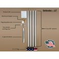 EZ-Pole Defender 17ft Aluminum Outdoor Ground Flagpole Kit with Swivels ...