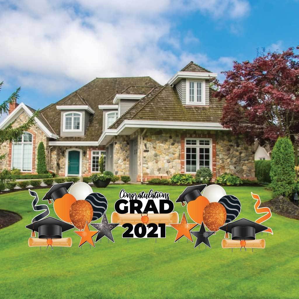 Orange Sparkle Graduation Decorations Set, Orange Graduation Party ...