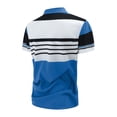 Ceisia Men's Color Block Striped Polo Shirt Sky Blue XXXXXL Big & Tall ...