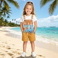 BOOMNY Girl'S Short Bib Overalls Ice Cream Graphic Shortalls for Girl ...