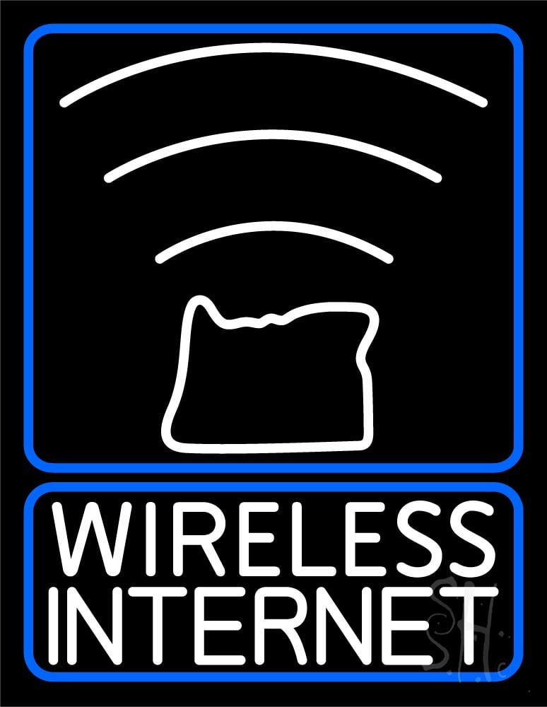 Wireless Internet LED Neon Sign 19 x 15 - inches, Clear Edge Cut ...