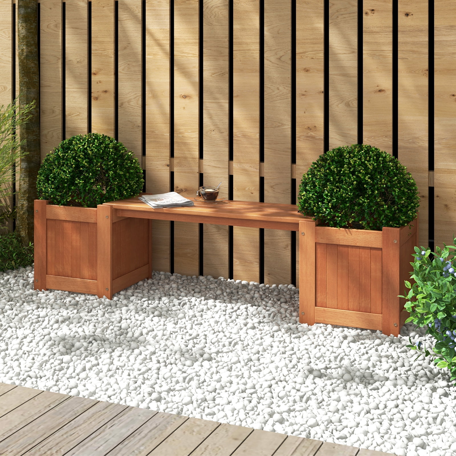 Click here for Costway Wood Outdoor Planter Boxes With Detachable... prices