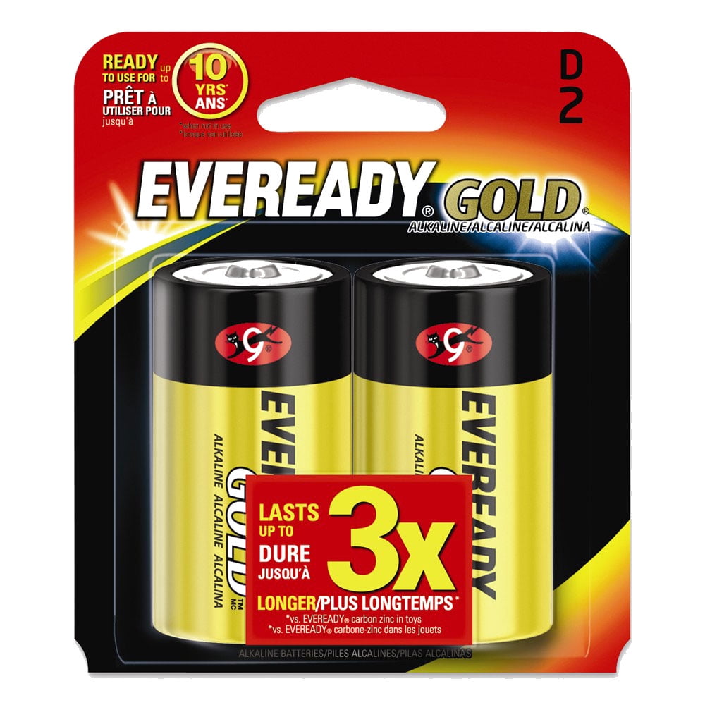 2 Pack of D Eveready Gold Batteries - Walmart.com