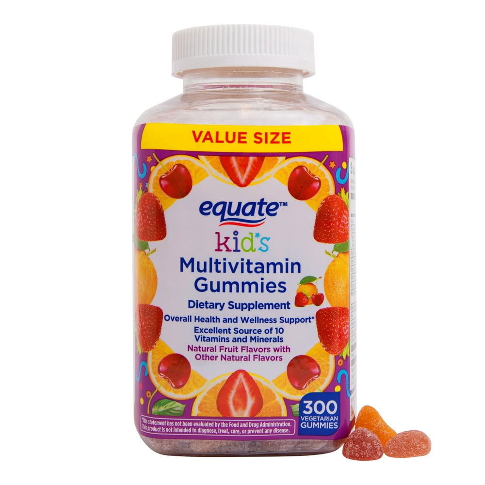 Equate Vegetarian Kid's Multivitamin Gummies, Value Size, 300 Ct ...