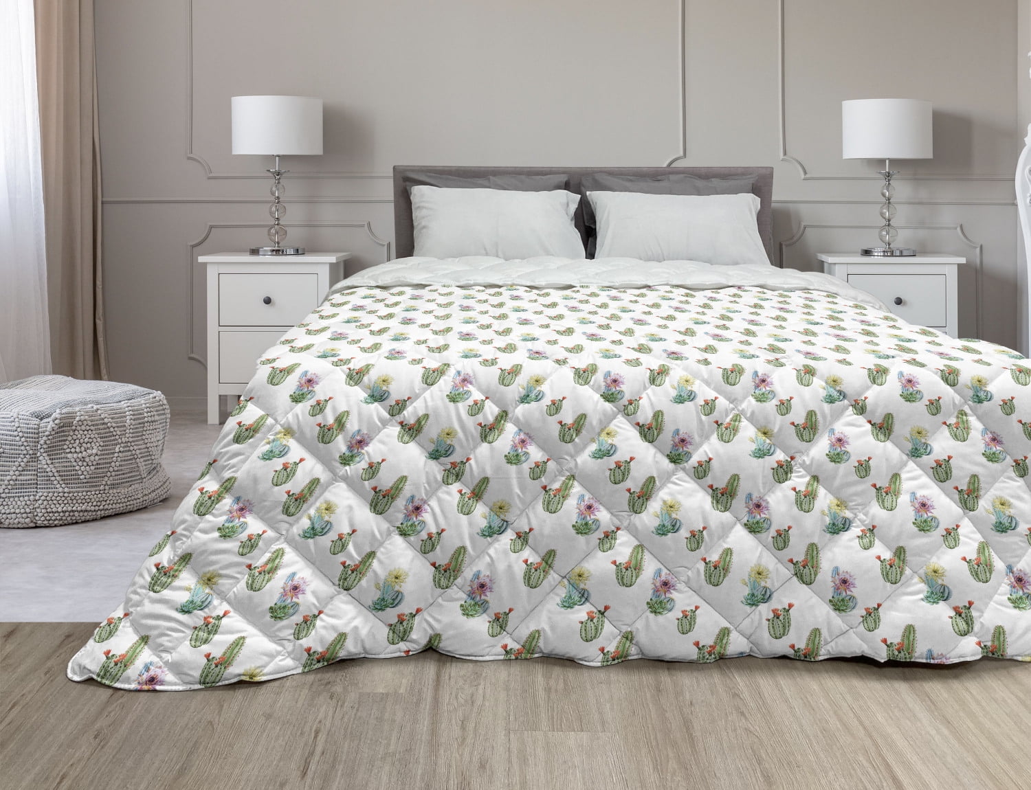Cactus Down Alternative Comforter, Colorful Succulent Houseplants and ...