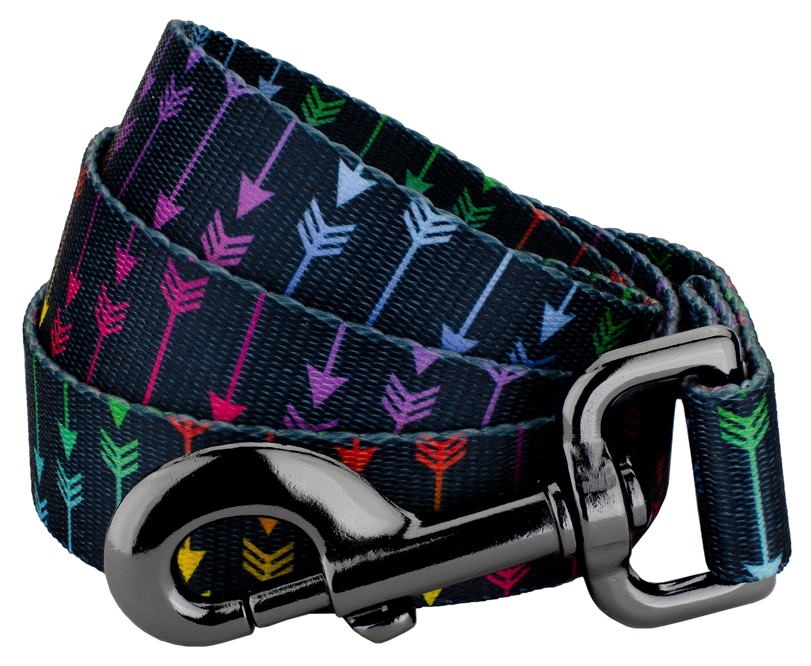 Country Brook Petz - 1 inch Colorful Arrows Gunmetal Dog Leash - 6 Foot ...