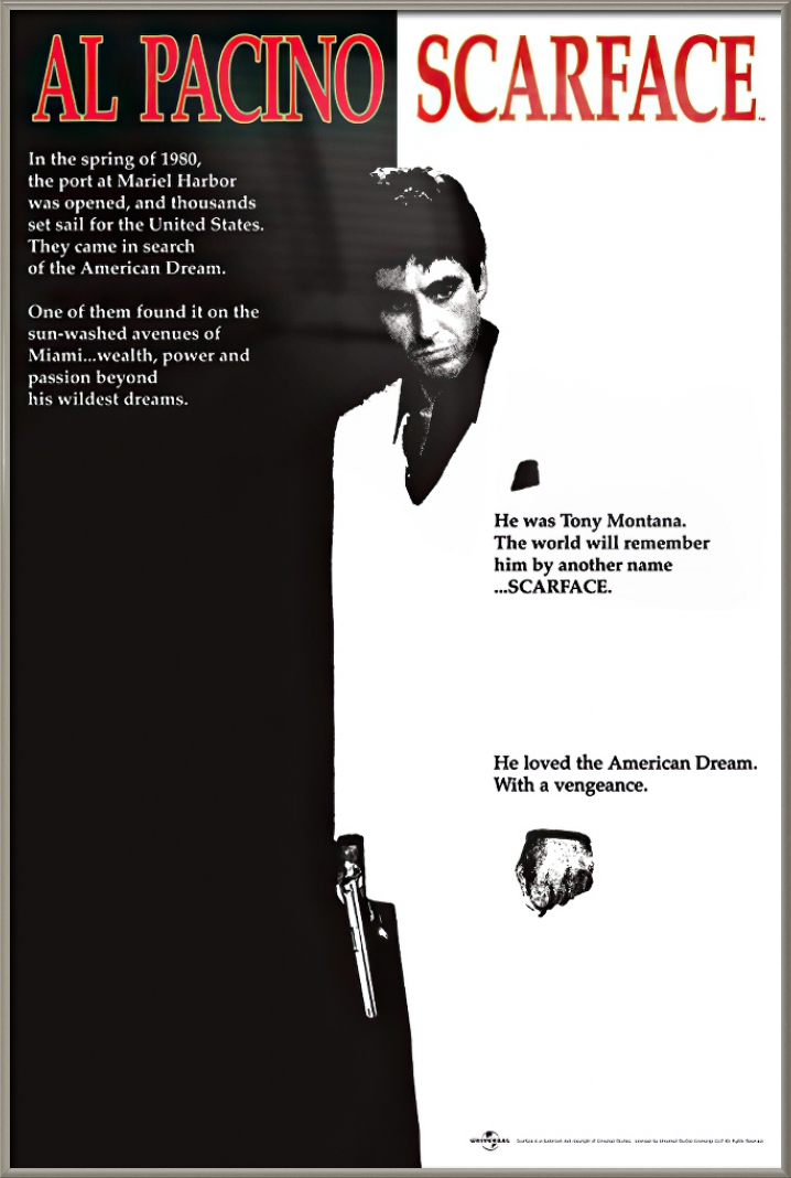 Scarface - Framed Movie Poster (Regular Style - The American Dream ...