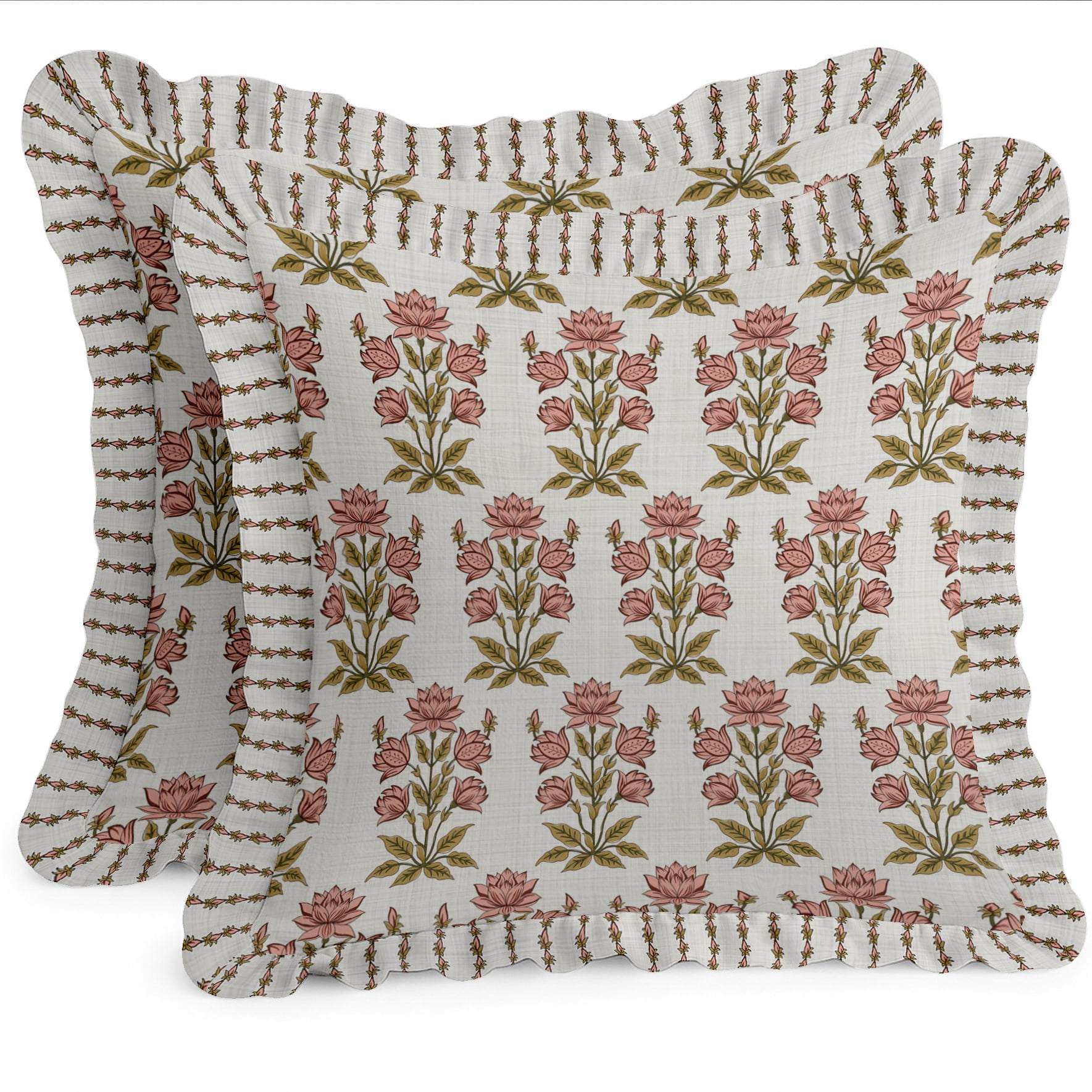 Click here for Set Of 2 Vargottam Cotton Twill Pillow Covers - Bl... prices