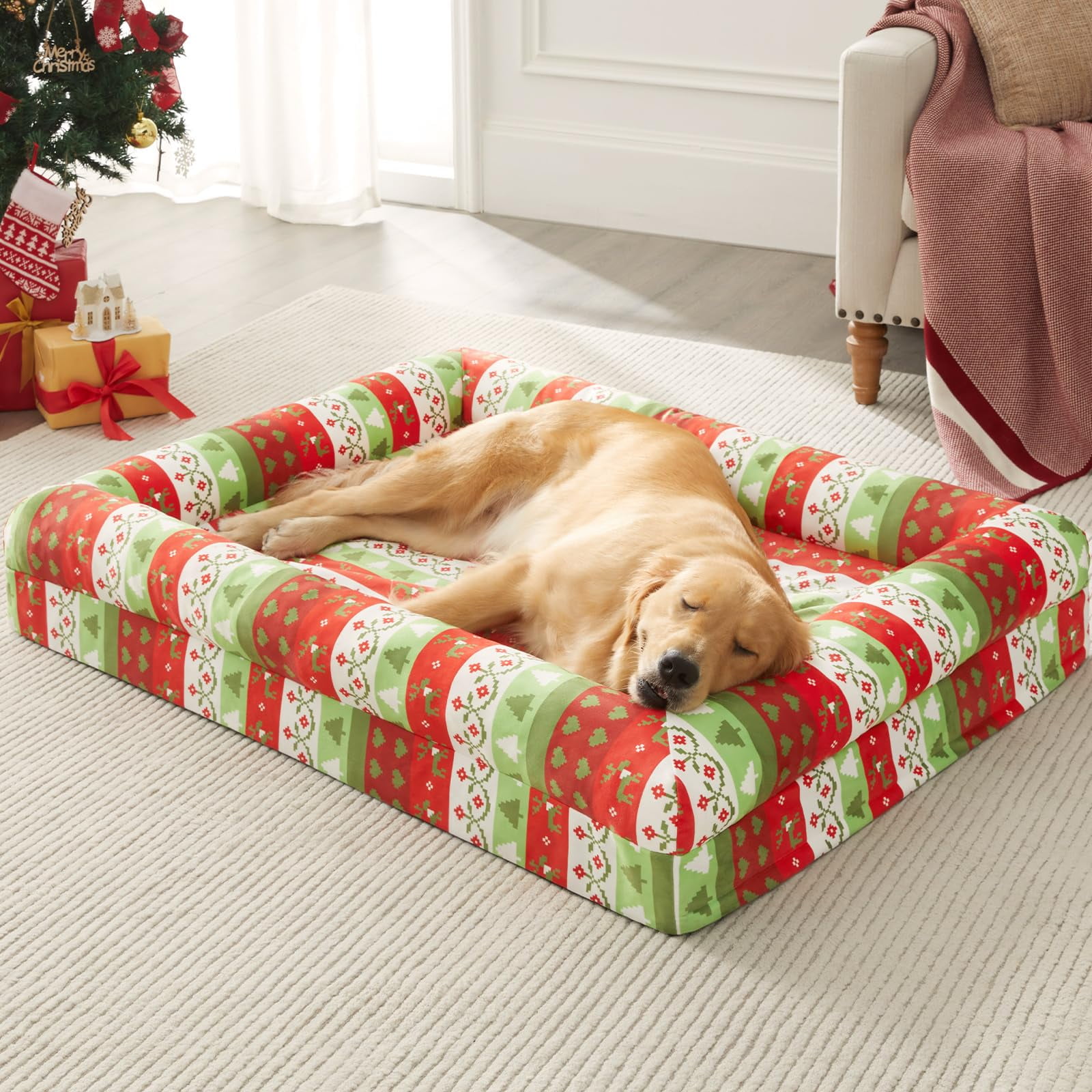 WNPETHOME Christmas Dog Beds for Large Dogs, XXL Dog Couch, Orthopedic ...