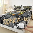 Castle Fairy Abstract Video Game Full Size Sheets,Black Gamepads Bed ...