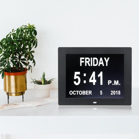 7'' Digital LED Clock Stand Photo Frame Wall Clock Calendar Alarm Day ...