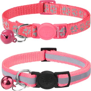 CHBORLESS 3 Pcs Nylon Cat Collar with Bell Adjustable Kitten Puppy ...