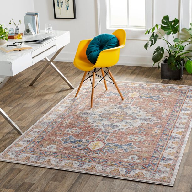 Mark&Day Area Rugs, 8x10 Platanissos Traditional Burnt Orange Area Rug ...