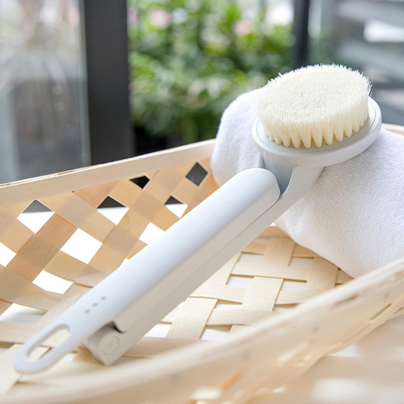 Foldable Long Handle Shower Back Cleaning Scrubber travel - White, 26 ...