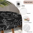 Abstract Style Round Tablecloth for 45-54 Inch Tables,Fitted Table ...