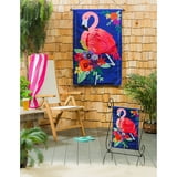 Evergreen Flag, Floral Flamingo Garden Applique Flag, 18'' x 0.25 ...