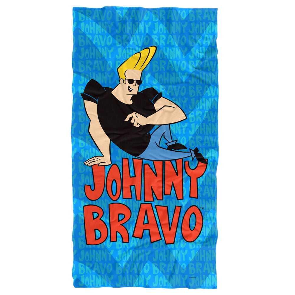 Johnny Bravo Beach Towel, 30"x60", Logo Repeat Beach Towel - Walmart.com