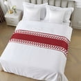 Bed Runner Red Squares Bedding Scarves Soft Decorative Bed Flag Modern ...