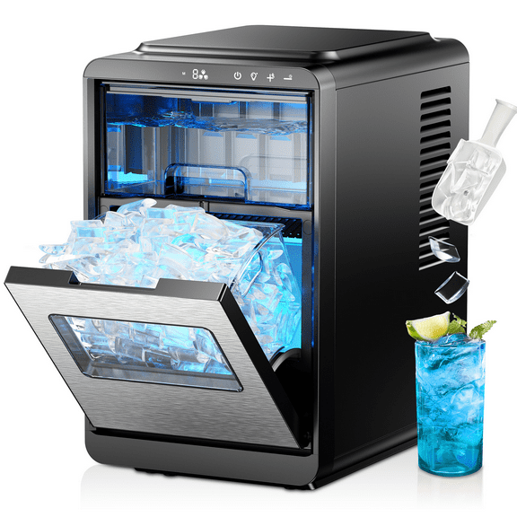 Aeitto Countertop Nugget Ice Maker, 55lbs/Day, Ice Release in 5 Mins ...