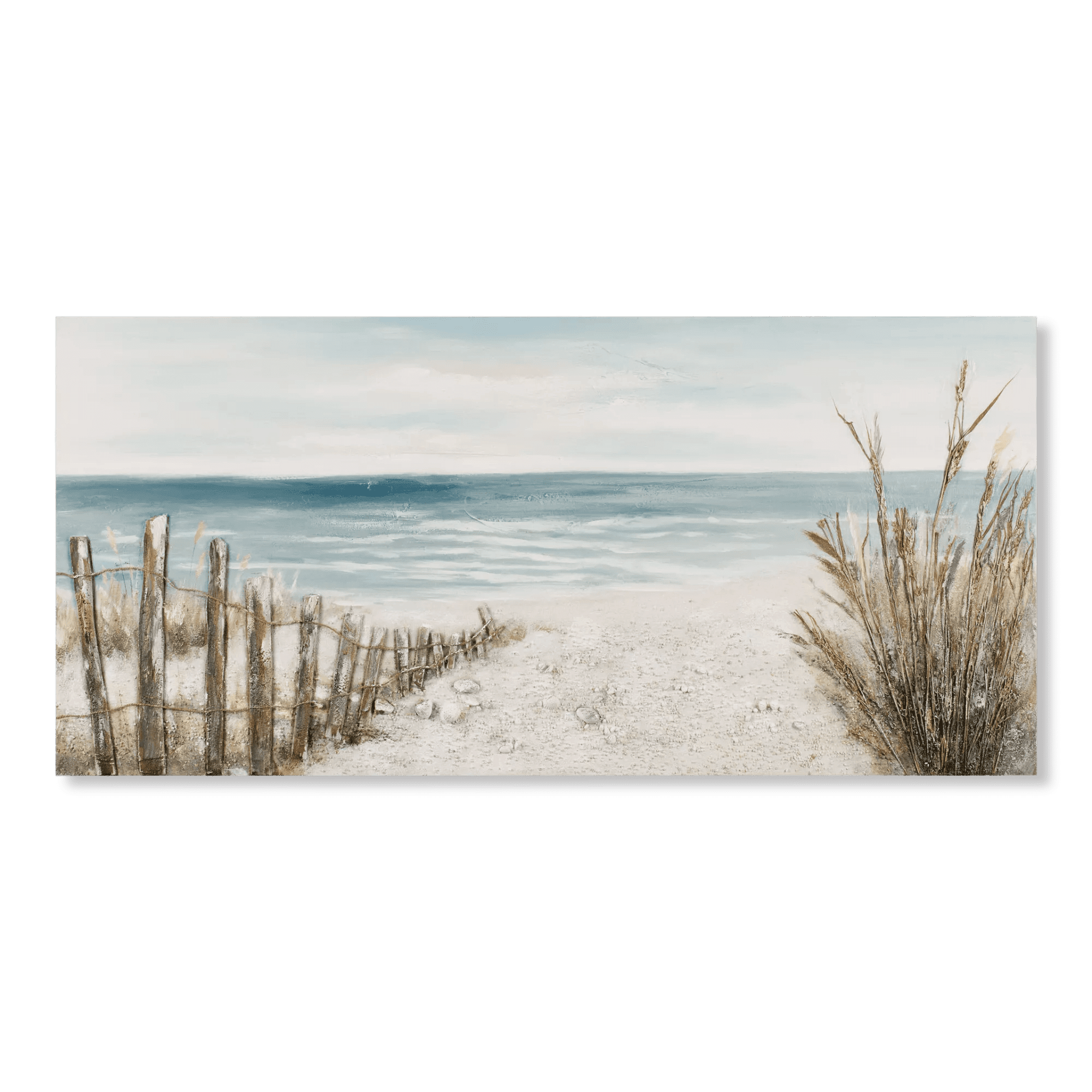 Click here for Bouclair Light Blue Oil Painted Path To The Beach... prices