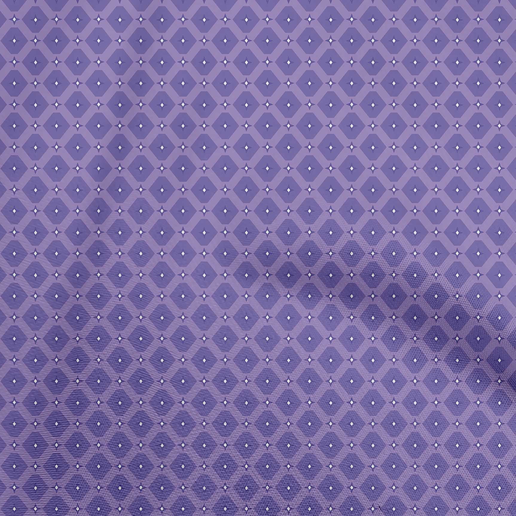 oneOone Cotton Silk Bluish Violet Fabric Geometric Sewing Material ...