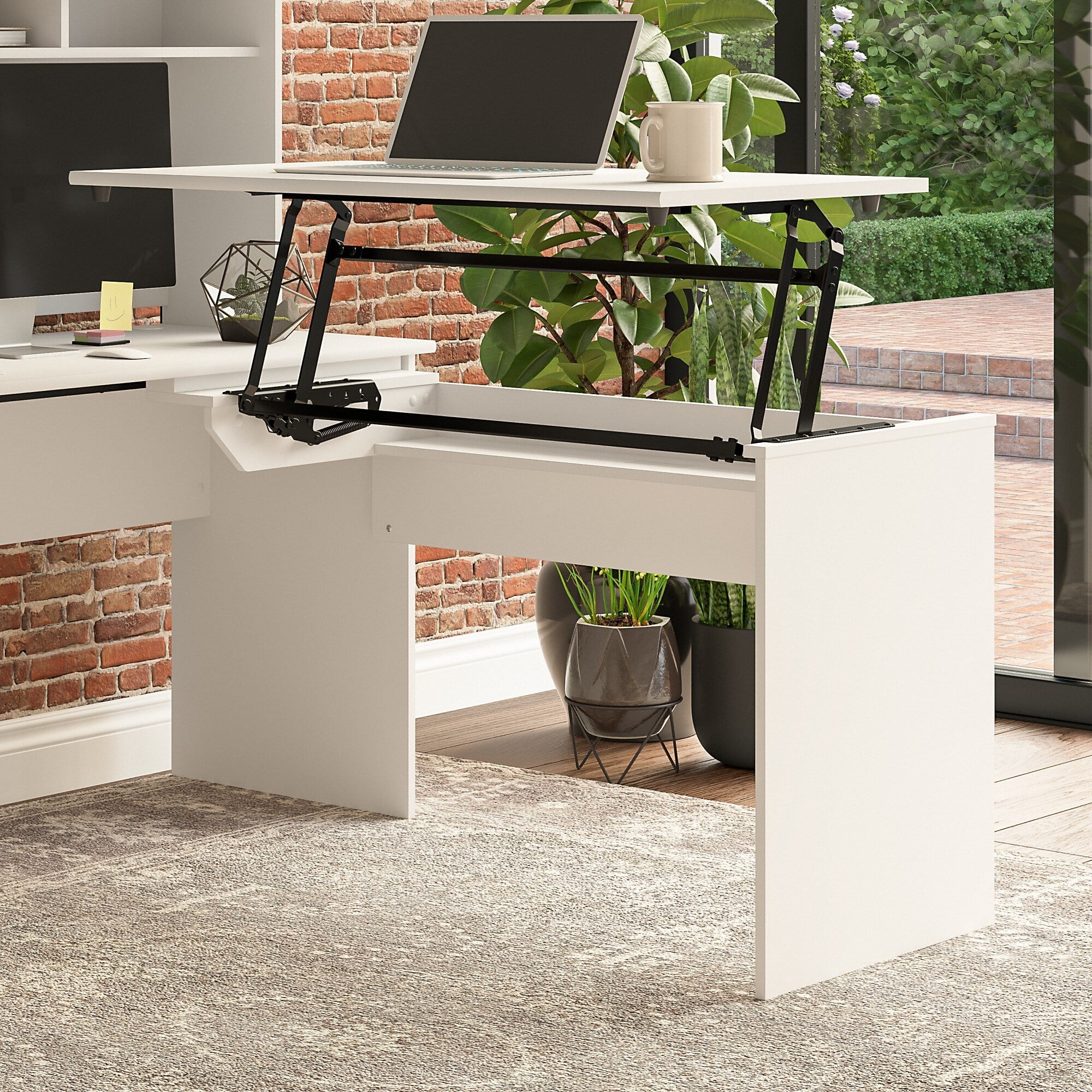 Cabot 3 Position Sit to Stand Desk Return in White - Engineered Wood ...
