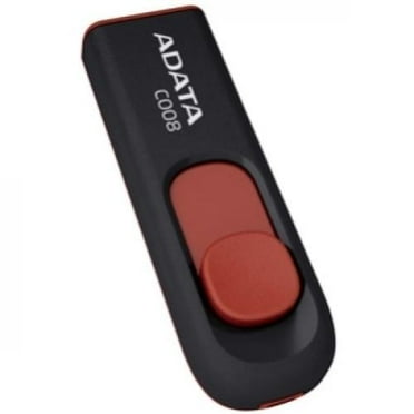 ADATA C008 Retractable Capless USB 2.0 Flash Drive 32GB Black/Red ...