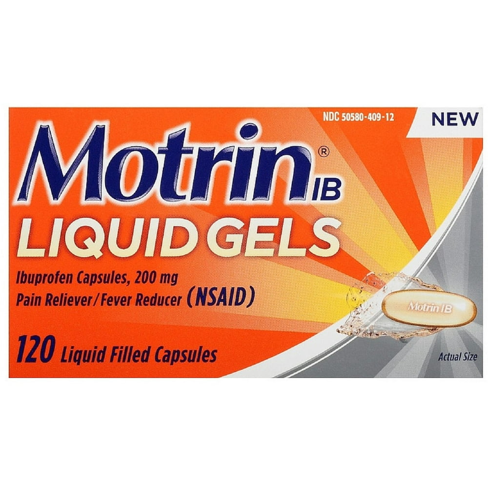 Motrin IB Pain Reliever/Fever Reducer Liquid Gels 120 ea - Walmart.com ...