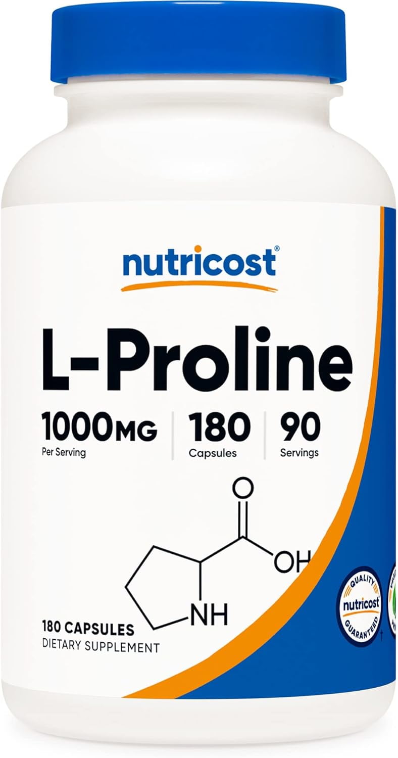 Nutricost L-Proline | 1000 Mg Per Serving | 180 Capsules | 90 Servings ...